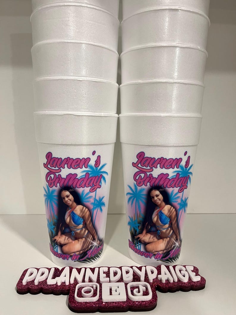 Personalized Styrofoam Cup , Custom Styrofoam Foam, Birthday Cups - Etsy