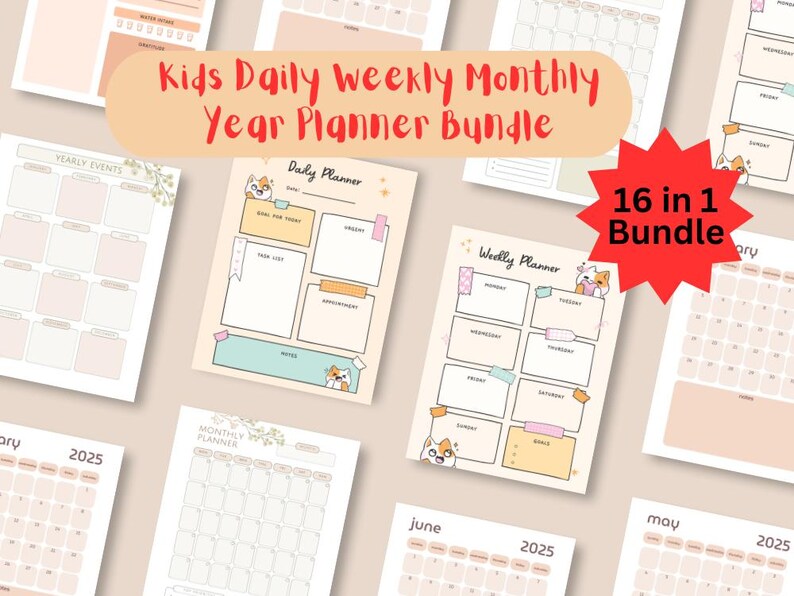 Printable Daily, Weekly Planner, Student Calendar, To-do List, Task ...