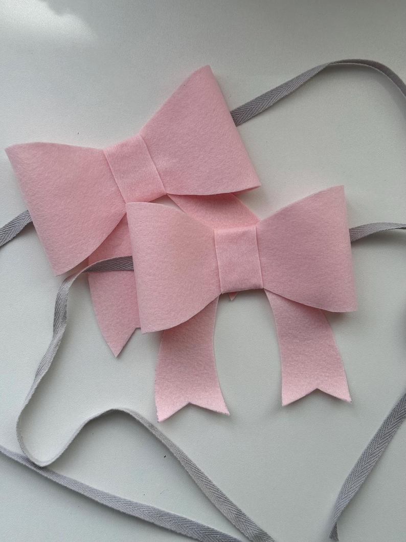 Handmade Pink Felt Bow Curtain Tiebacks: Nursery Decor - Etsy