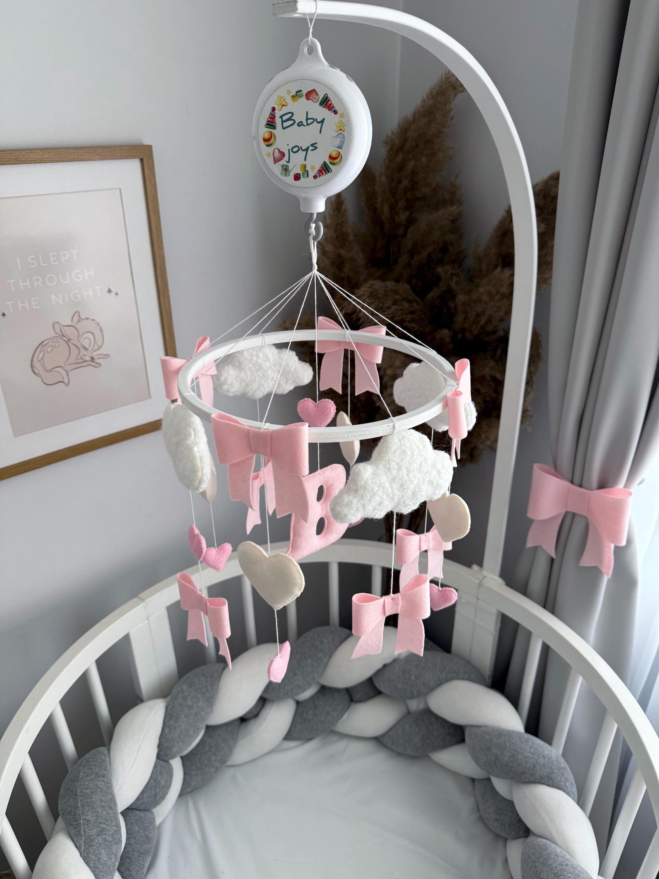 Pink Bow Baby Mobile – Handmade Felt Nursery Decor - Etsy