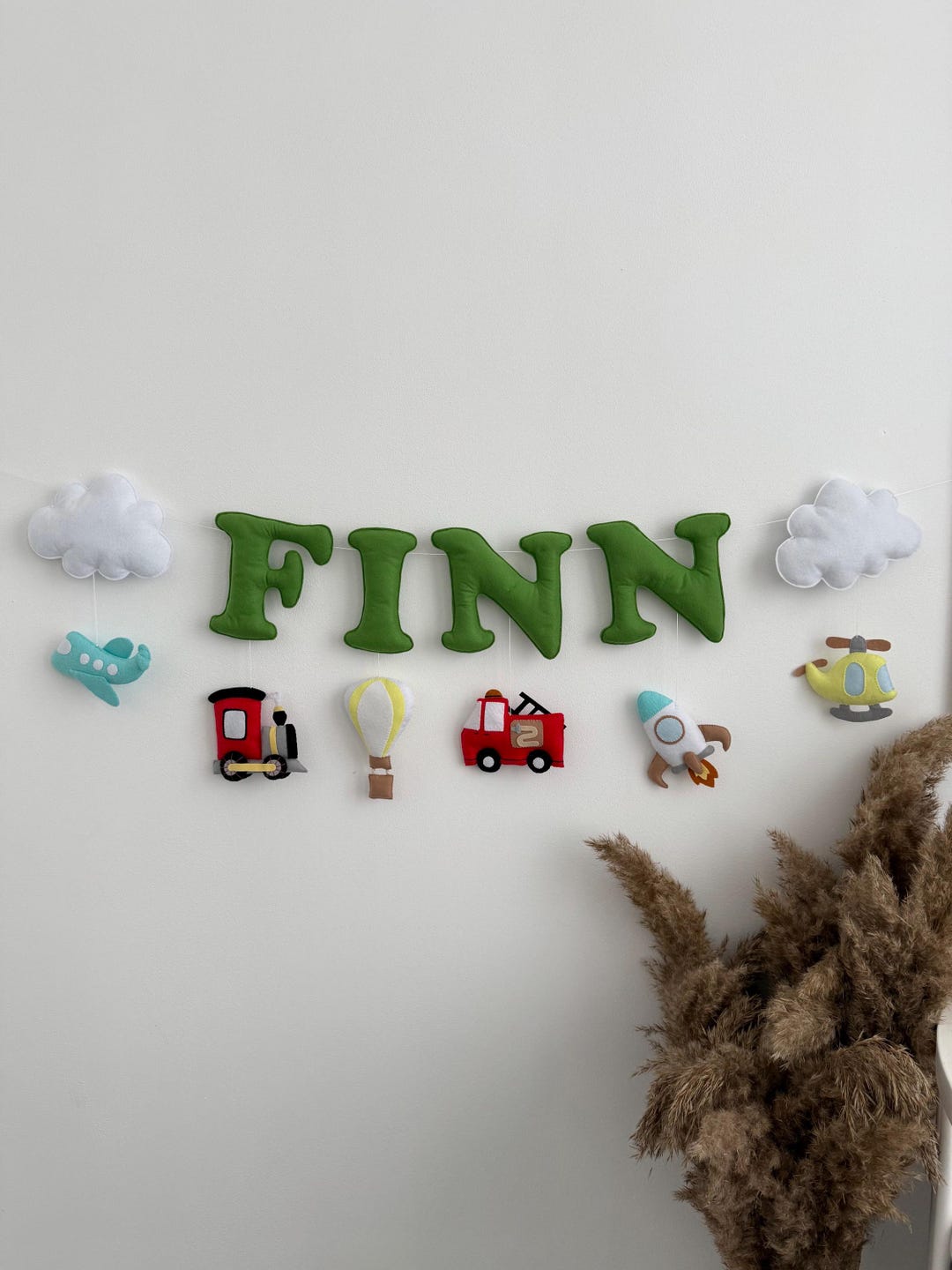 Custom Felt Name Banner – Transportation Nursery Decor - Etsy