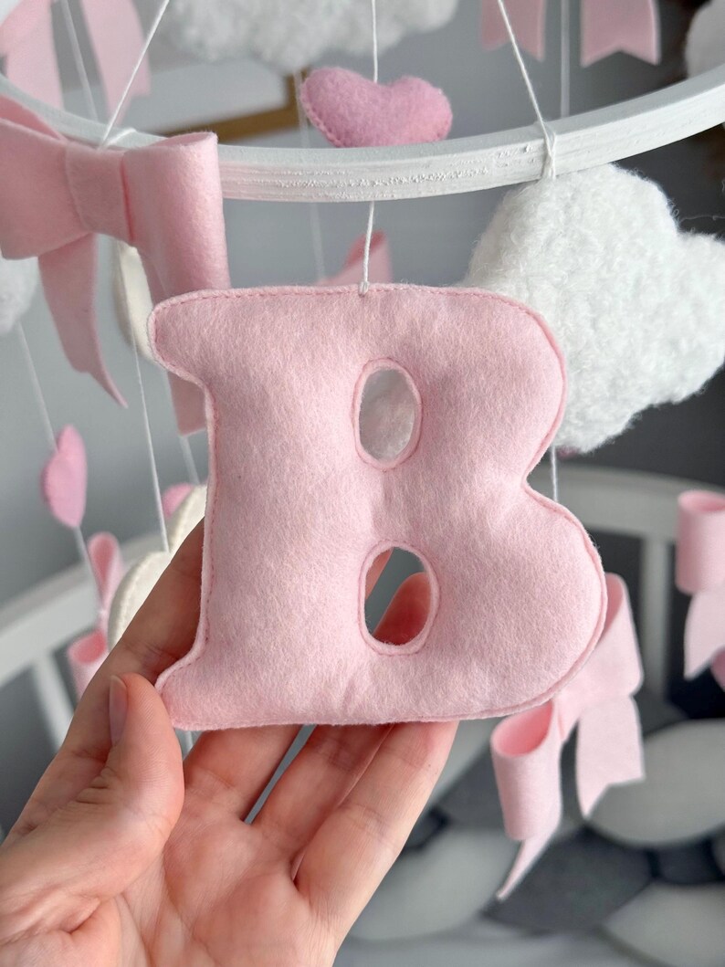 Pink Bow Baby Mobile – Handmade Felt Nursery Decor - Etsy