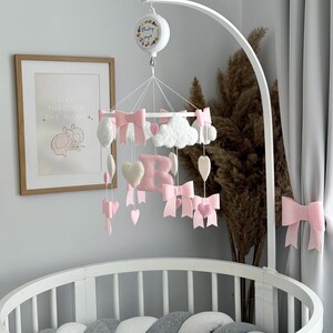 Pink Bow Baby Mobile – Handmade Felt Nursery Decor - Etsy