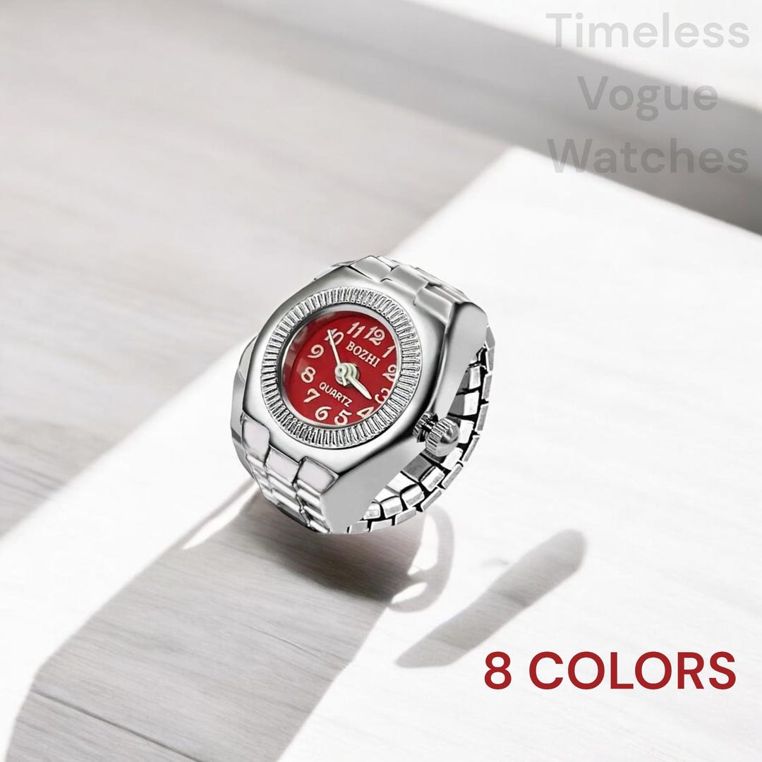 Ring Watch, Vintage Mini Watch Ring, Custom Color Finger Watch ...