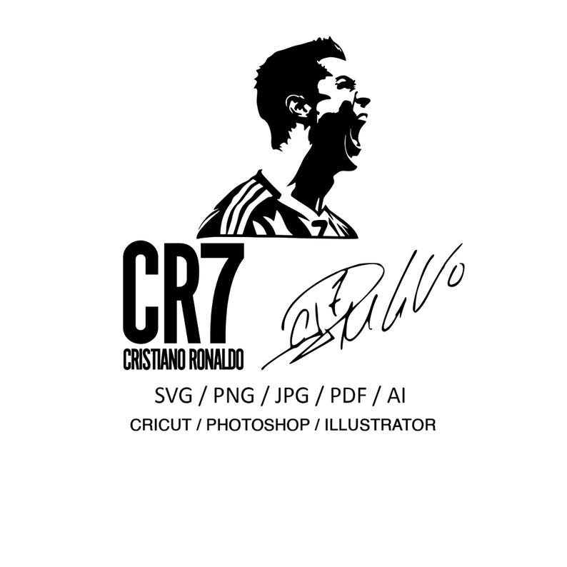 Cristiano Ronaldo Vektor SVG, Bundle Layered SVG, Cricut, Cut Files ...