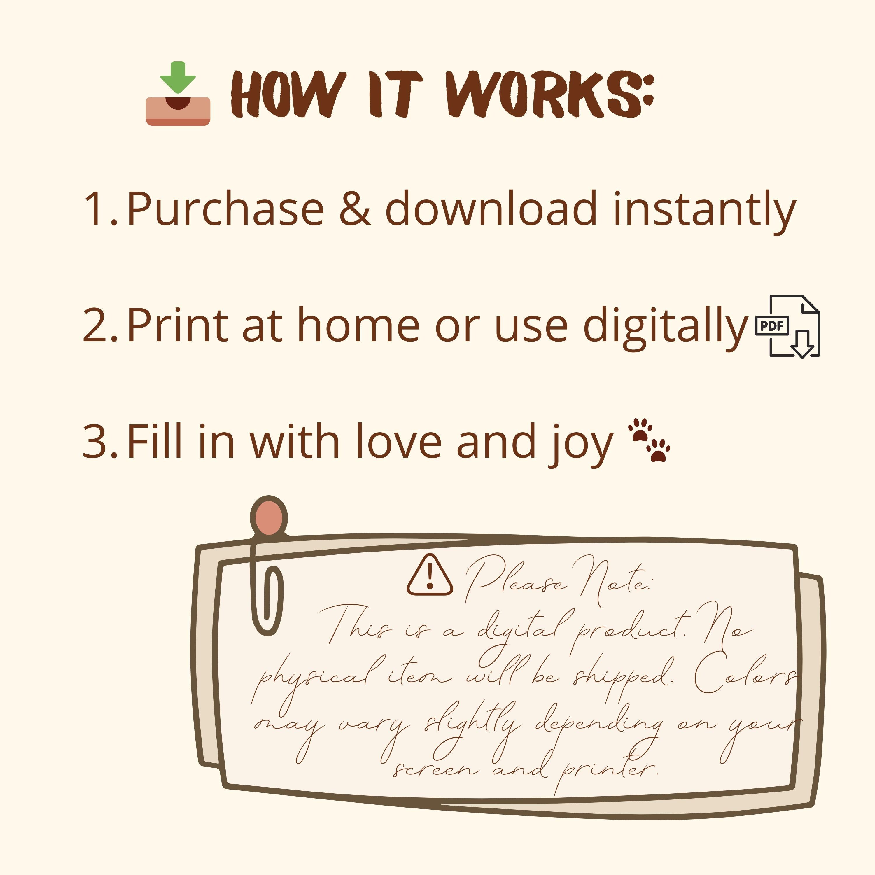 My Pet's Story, Custom Pet Memory Book, Digital Pet Journal for Dogs ...