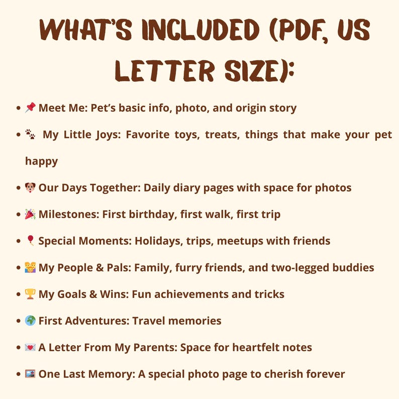 My Pet's Story, Custom Pet Memory Book, Digital Pet Journal for Dogs ...