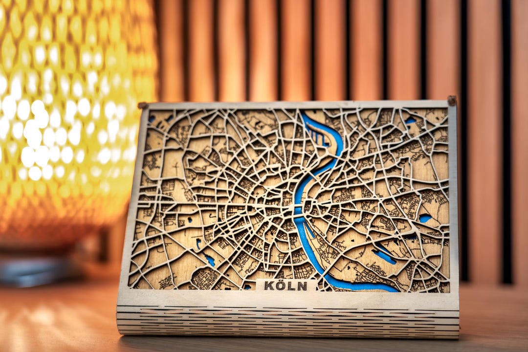 Freestanding Wooden City Map 3D City Map Minimalist Decoration Gift ...