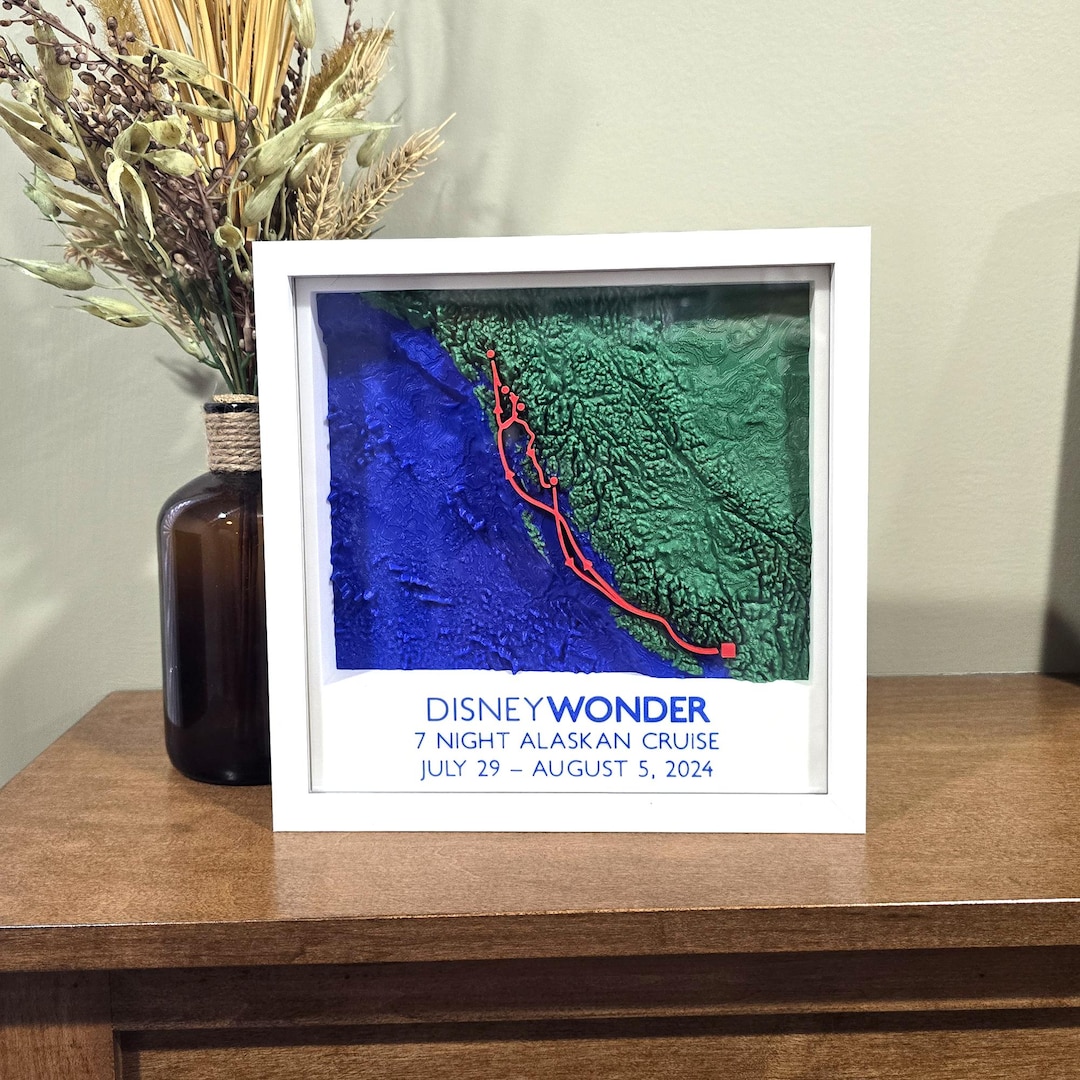 Personalized Topographic Map Travel Keepsake - Custom 3D Printed Route ...