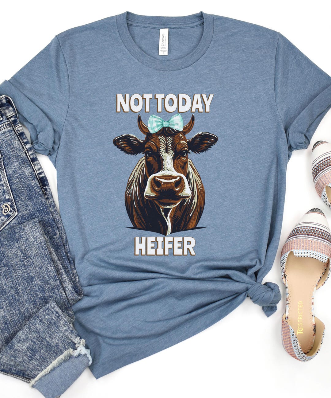 Not Today Heifer Cow Tee - Fun Unisex Jersey Short Sleeve T-shirt for ...