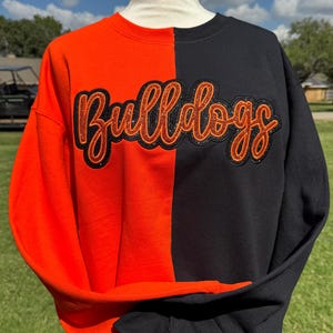Custom Embroidered Split Sweatshirt: Glitter School Team Spirit Wear ...