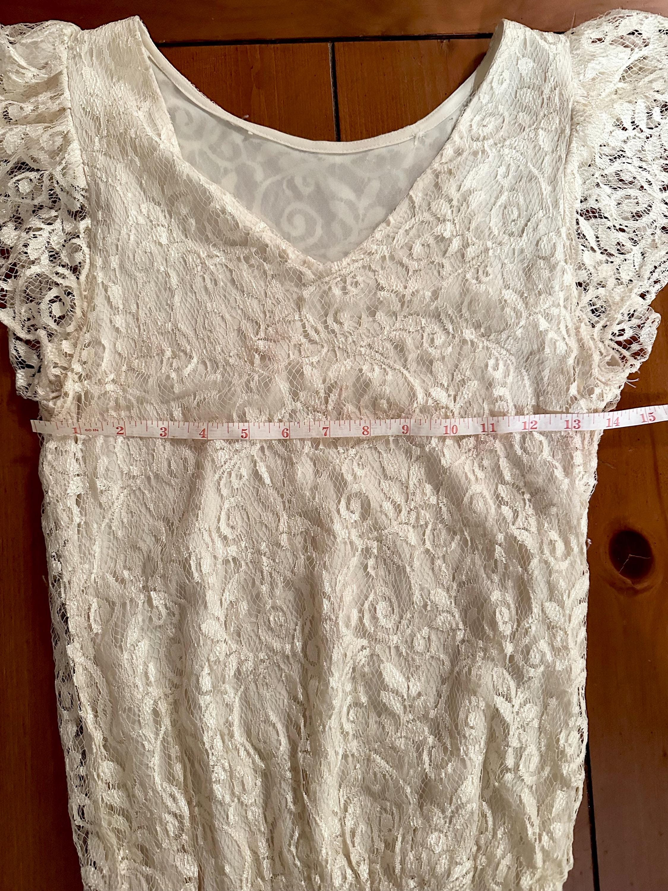 Vintage 80s/90s Does 20s Flapper Drop Waist White Cream Lace Dress - Etsy