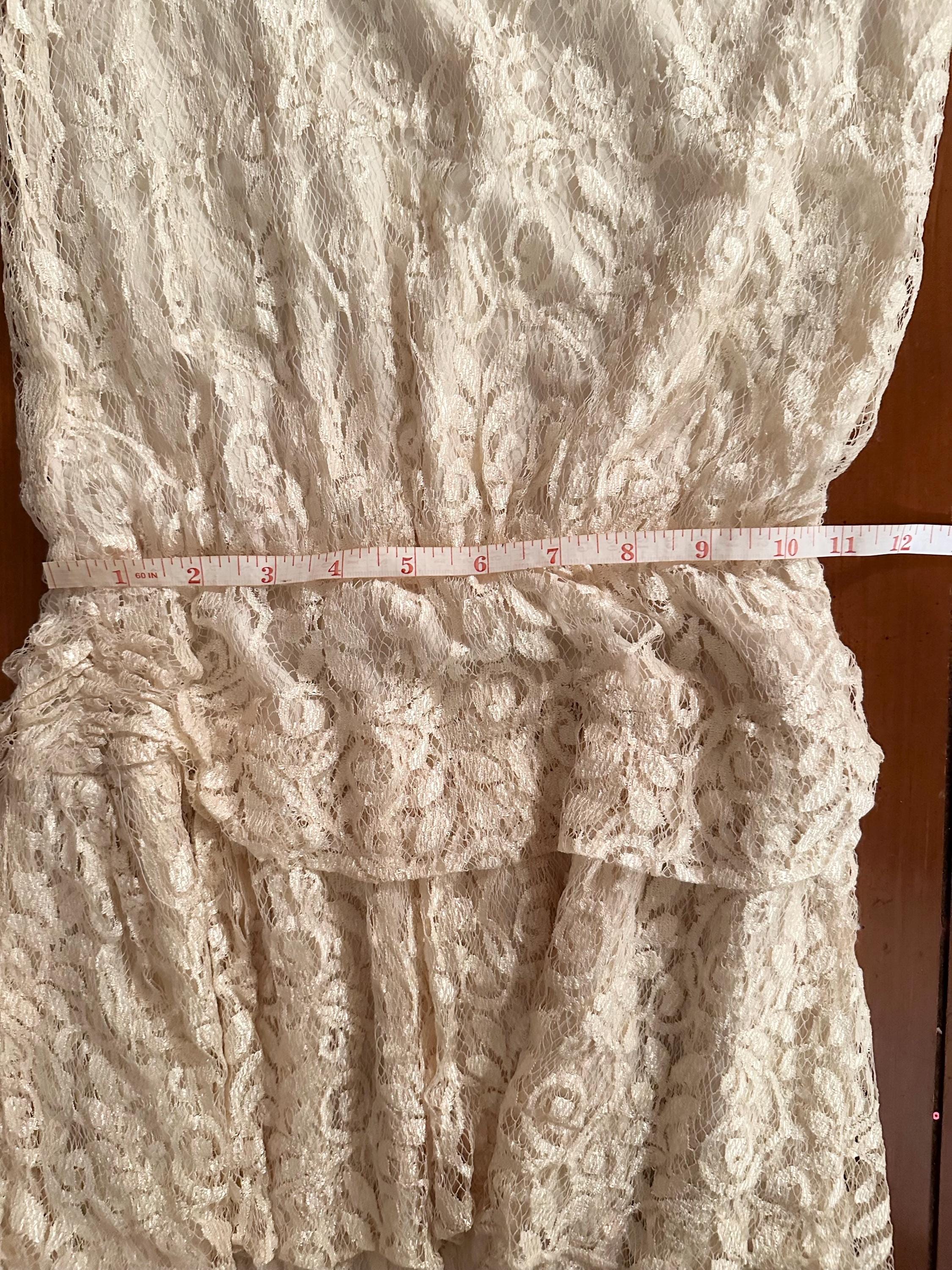 Vintage 80s/90s Does 20s Flapper Drop Waist White Cream Lace Dress - Etsy