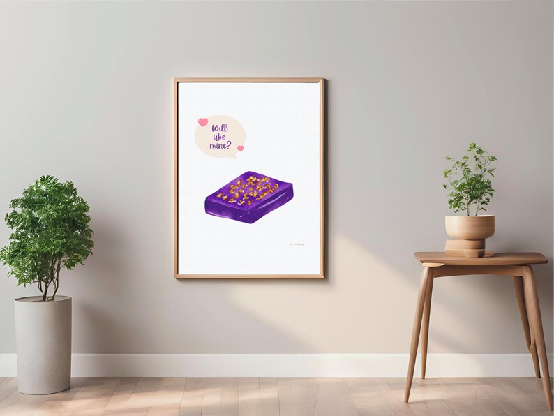 Filipino Ube Wall Art, Ube Lover Print, Cute Food Pun, Kawaii Kitchen ...