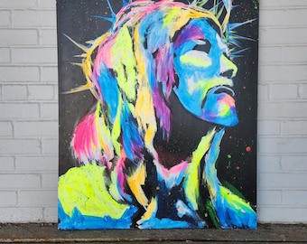 Neon Jesus Digital Print - Etsy