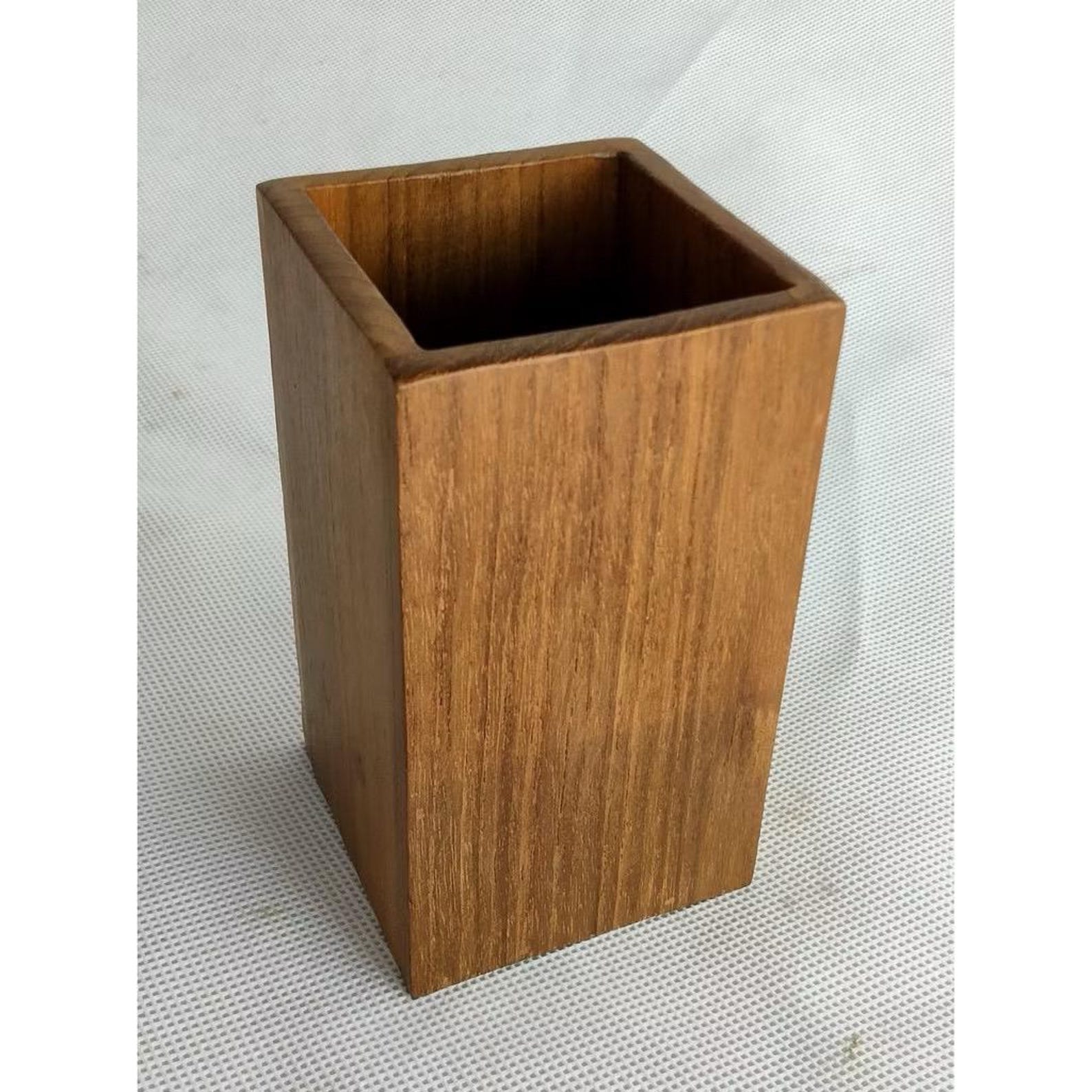 Wooden Pencil Holder, Wooden Desktop Pen Holder, Rustic Desk Decor ...