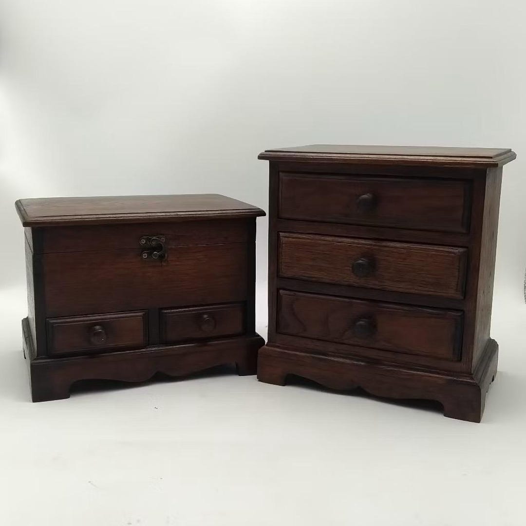Minimalist Teak Wood Drawer Unit – Handmade Tabletop Storage Organizer ...