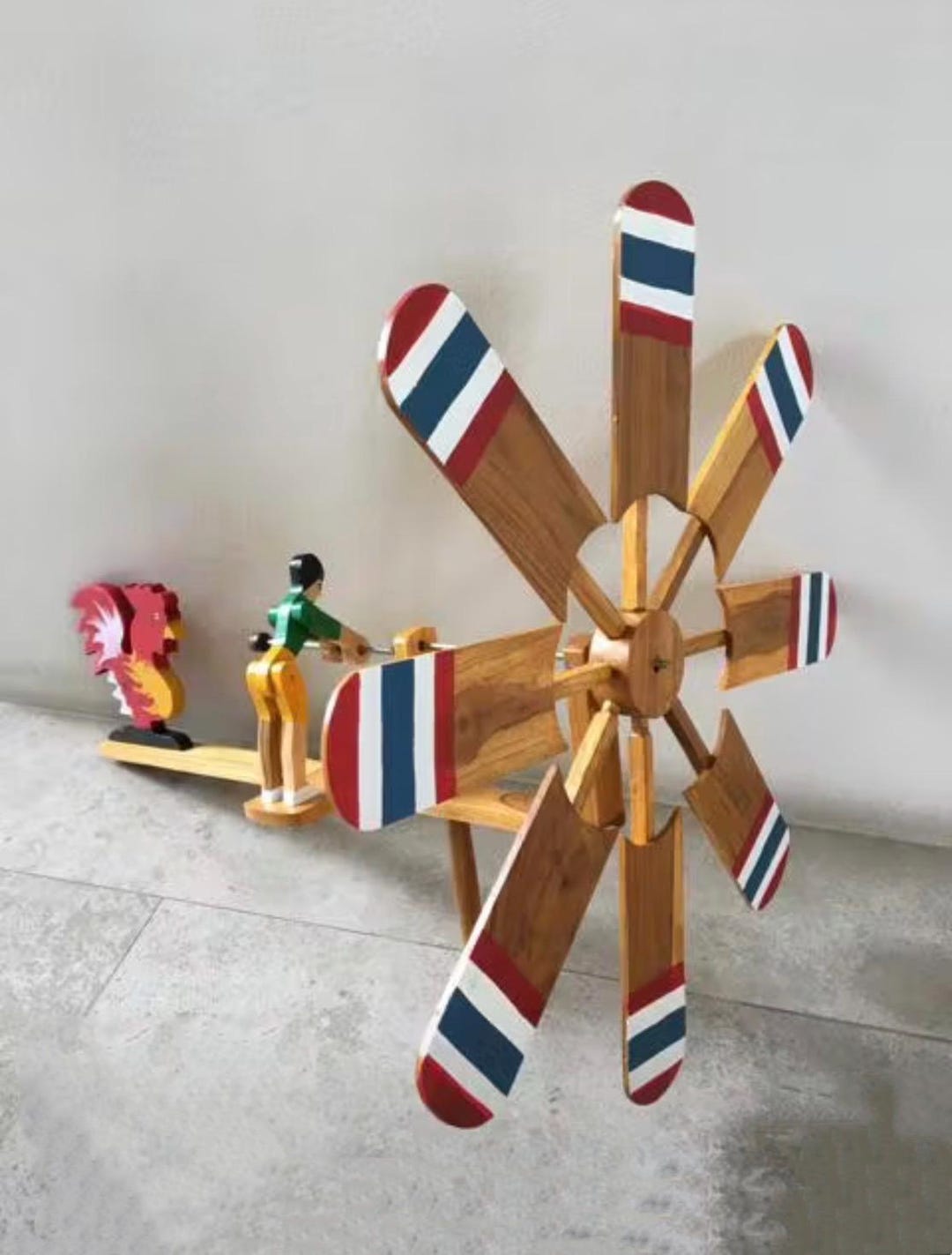 Teak Wooden Windmill – Handmade Rustic Decor, Garden Ornament, Indoor ...