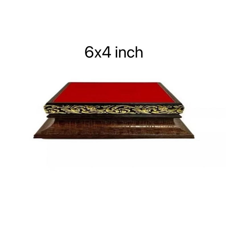Wooden Buddha Base With Red Velvet | Deity Pedestal Stand | Altar ...