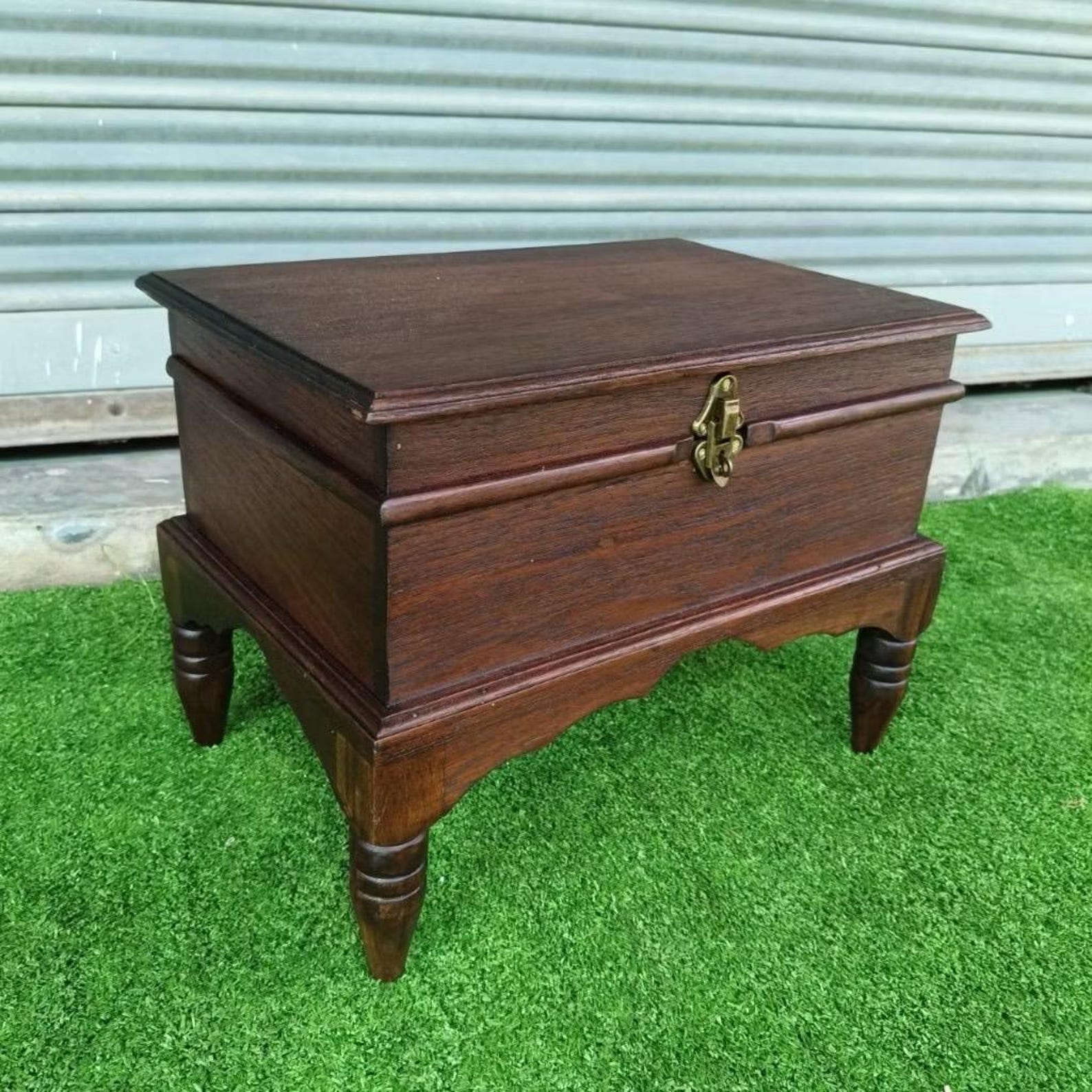 Solid Teak Wood Chest – Handmade Wooden Storage Box – Rustic Blanket ...