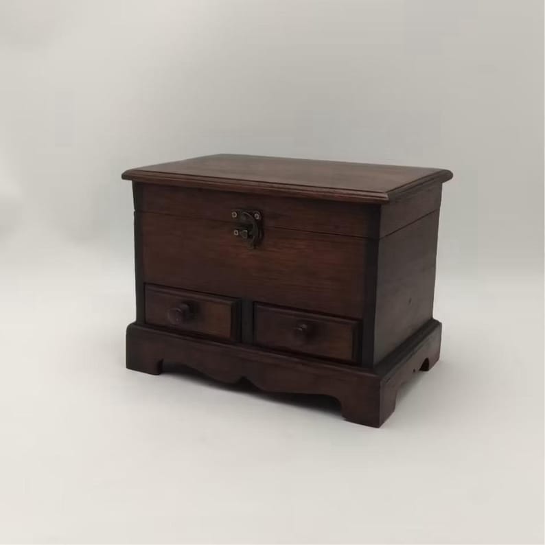 Minimalist Teak Wood Drawer Unit – Handmade Tabletop Storage Organizer ...