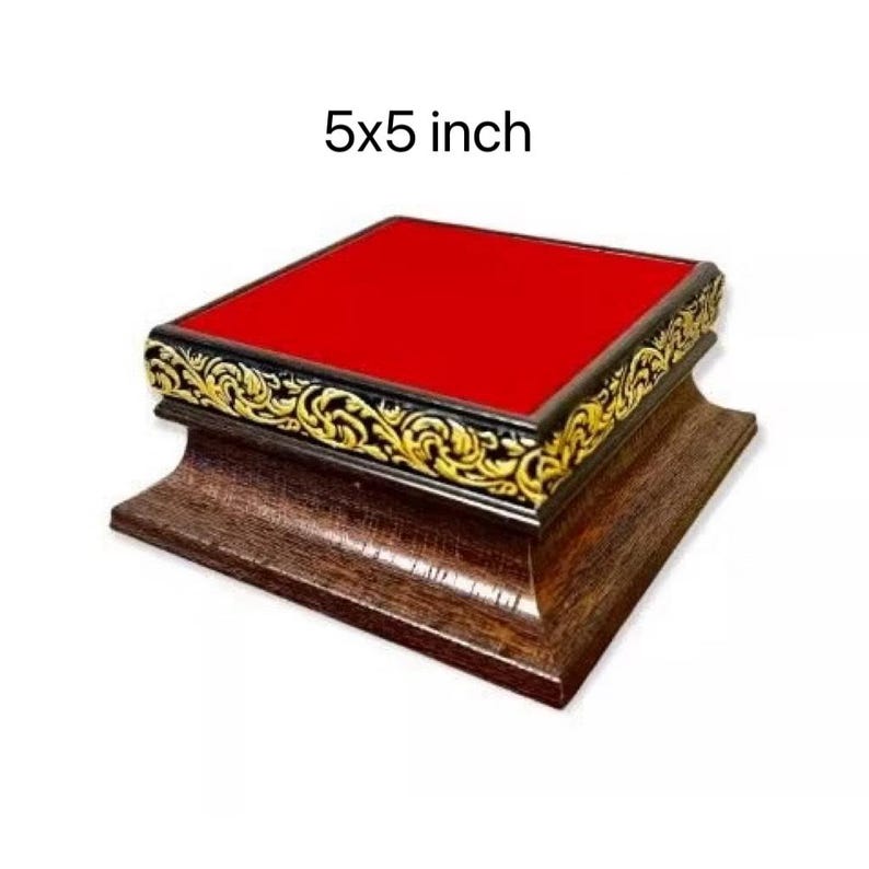 Wooden Buddha Base With Red Velvet | Deity Pedestal Stand | Altar ...