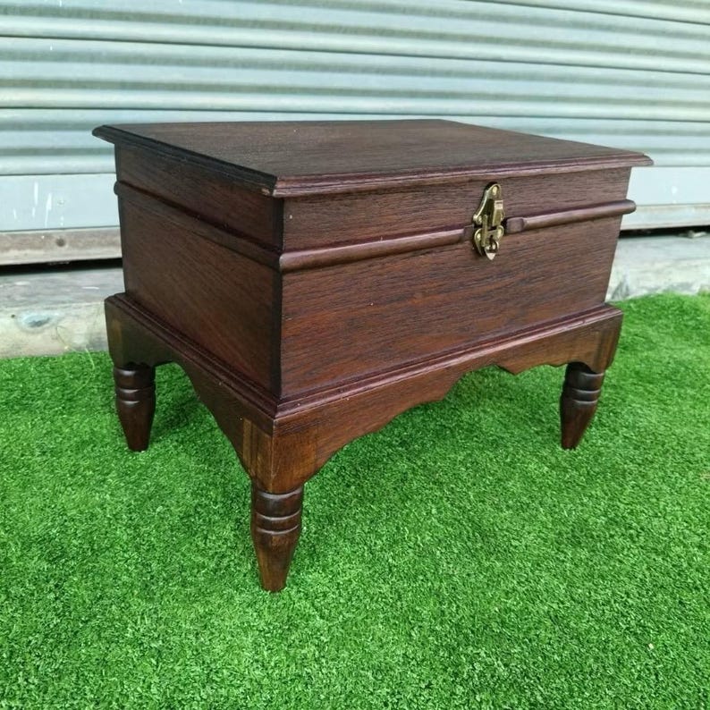 Solid Teak Wood Chest – Handmade Wooden Storage Box – Rustic Blanket ...