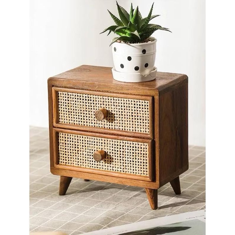 Wooden Small Box With Drawers – Large Capacity, 2 Drawer Storage ...