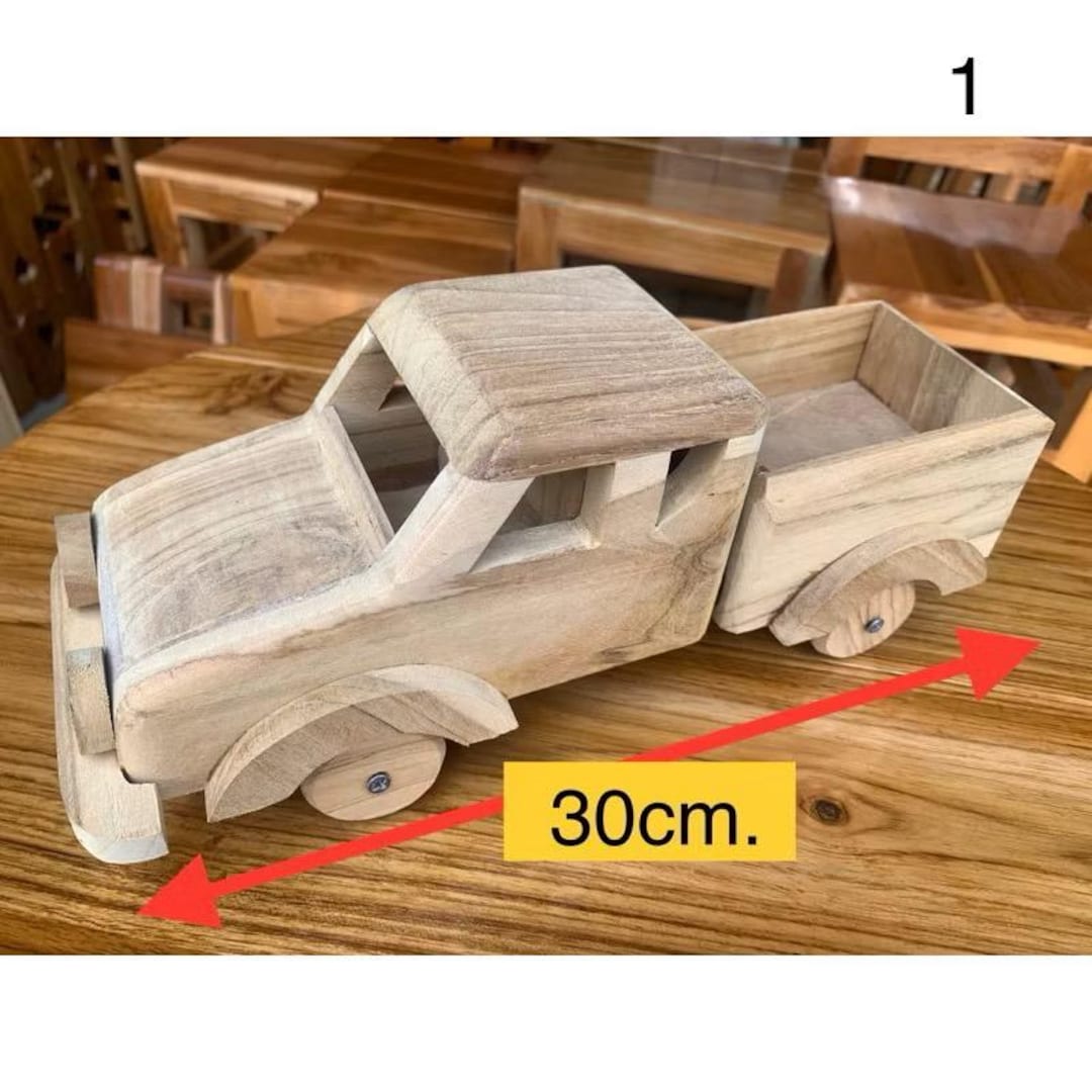 Teak Wood Car Model – Handmade Classic Wooden Car, Vintage Style Toy ...