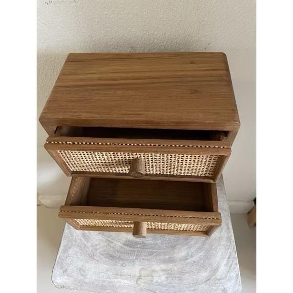Wooden Small Box With Drawers – Large Capacity, 2 Drawer Storage ...