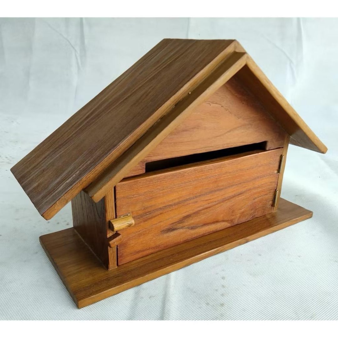 Teak Wood Post Mailbox, Wooden Mailbox Post, Wood Mailbox, Letter Box ...