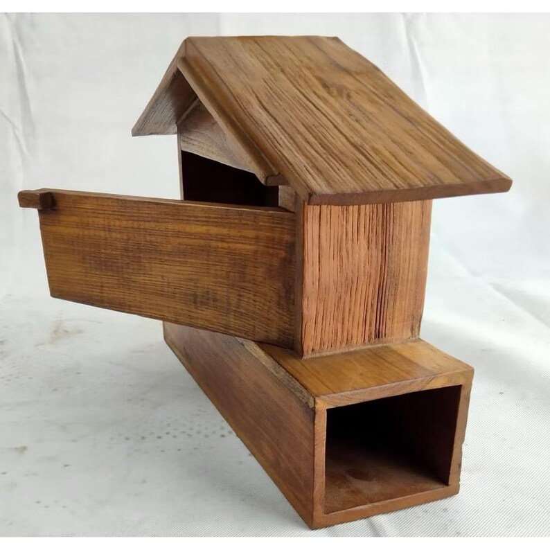 Wall Mounted Mailbox, Teak Wood Mailbox, Wooden Mailbox, Rustic Mailbox ...