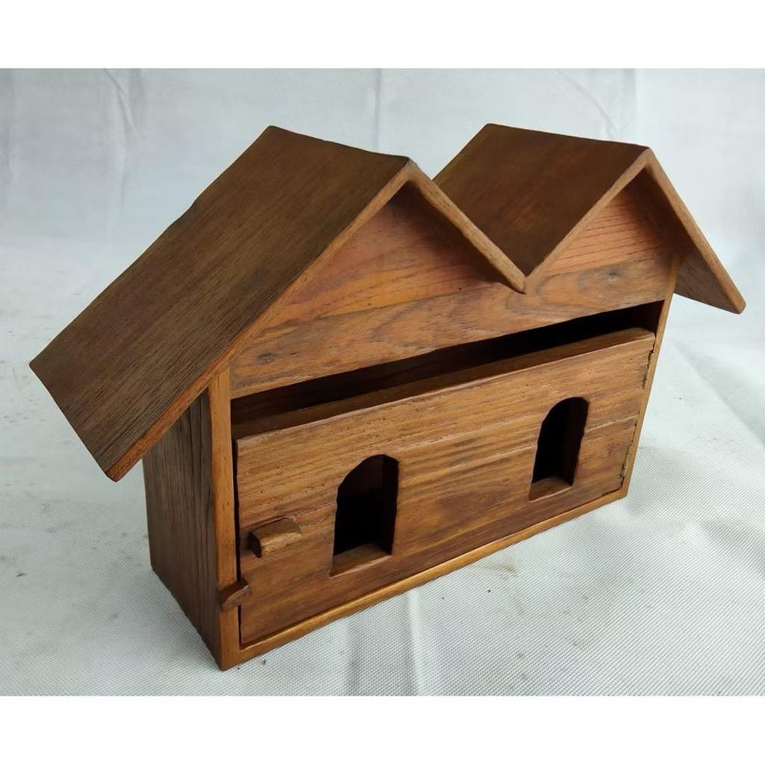 Rustic Mailbox, Wall Mounted Mailbox, Teak Wood Mailbox, Wooden Mailbox ...
