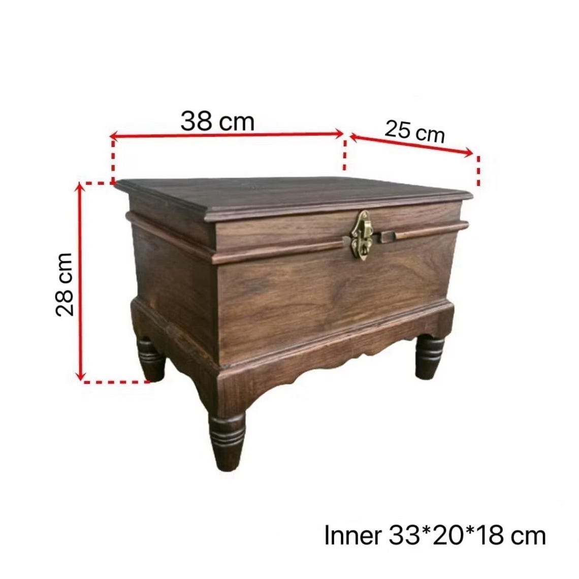 Solid Teak Wood Chest – Handmade Wooden Storage Box – Rustic Blanket ...