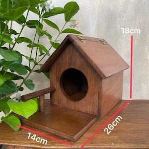 Handmade Wooden Birdhouse and Squirrel House – Rustic Outdoor Nesting ...