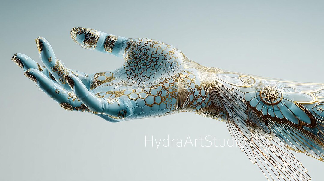 Biomechanical Angelic Hand – Luxury Sci-fi Visual Loop – Digital ...