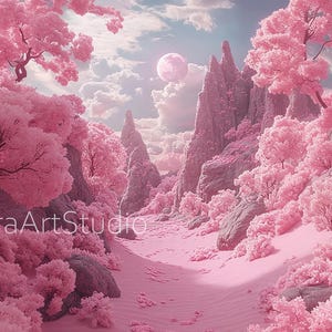 Pink Blossom Valley – Dreamy Landscape | Soft Fantasy Art Video ...