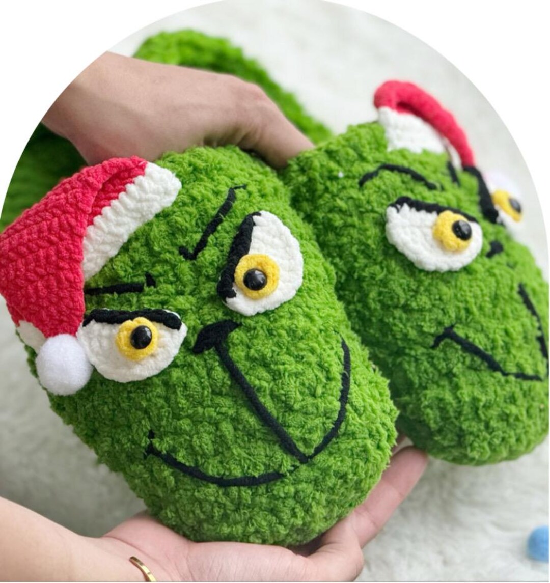Crochet Grinch Slippers Pattern - Etsy