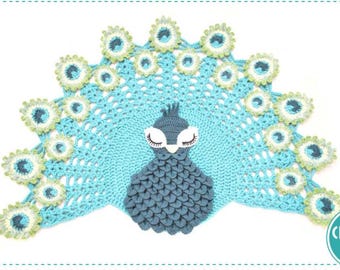 Crochet Peacock Doily Pattern - Etsy