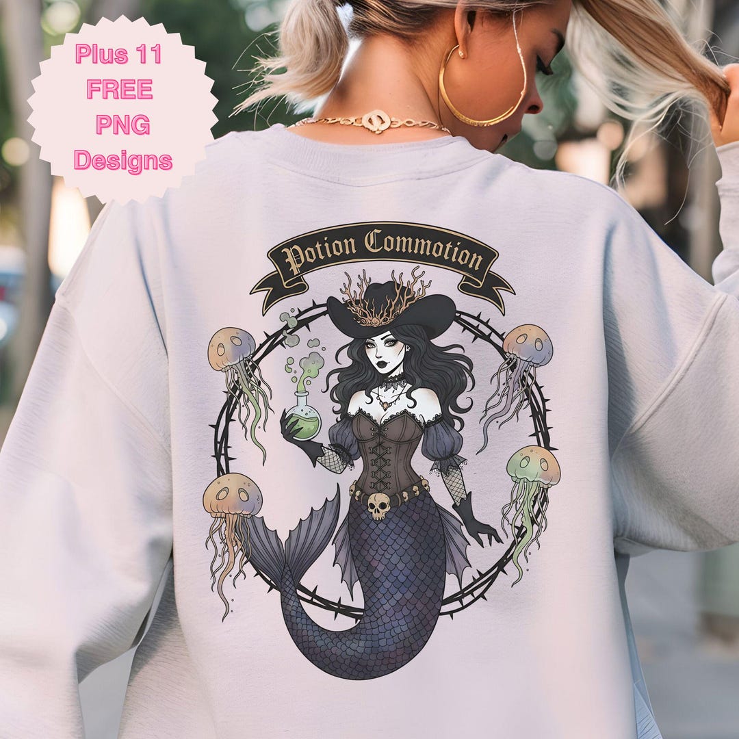 Western Mermaid Siren PNG Coastal Cowgirl Potion Commotion Gothic Clip ...