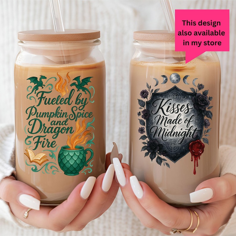 Romantasy Cozy Bookish Quote Png Fueled by Pumpkin Spice & Dragon Fire ...