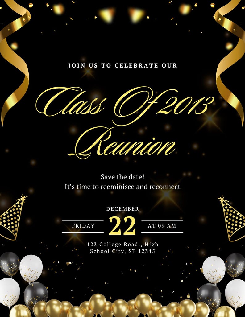 Class Reunion Invitation, Class Reunion, 50th Class Reunion, Class ...