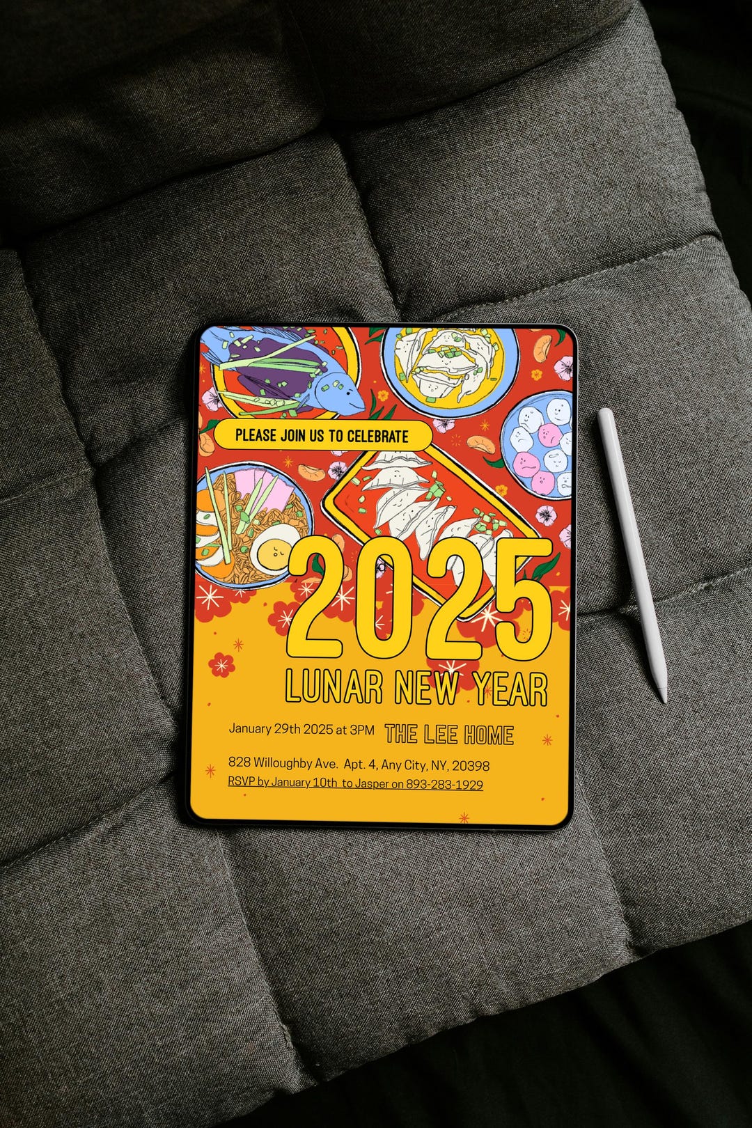 Editable Chinese New Year Invitation Template, Printable 2025 Year of ...