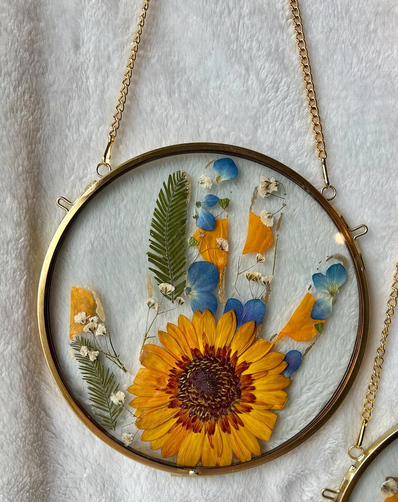 Pressed Flower Hand Prints - Etsy