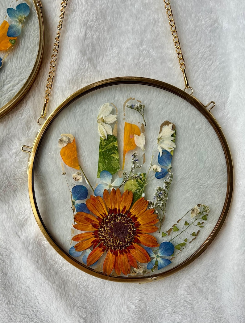 Pressed Flower Hand Prints - Etsy