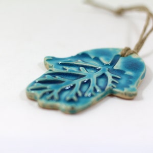 Ceramic Hamsa Decoration Beautiful Handmade Aqua Turquoise With Leaf ...