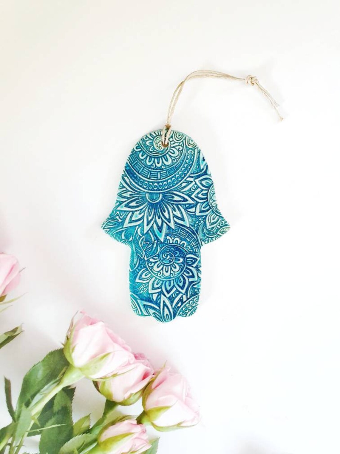 Handmade Turquoise Hamsa Ceramic Hamsa Decoration Israeli - Etsy