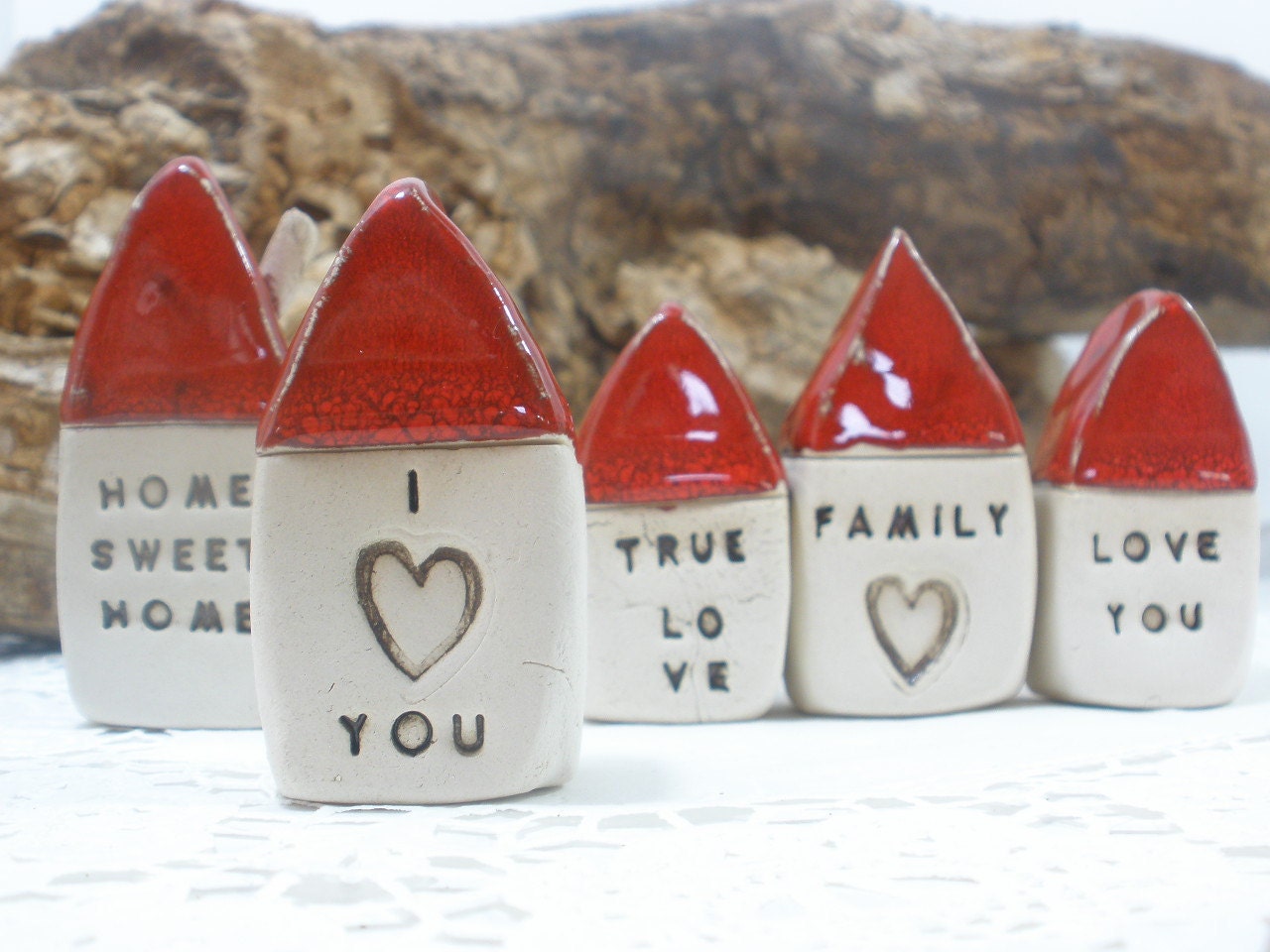 Message Houses Miniature Houses Little Rustic Houses Red House | Etsy