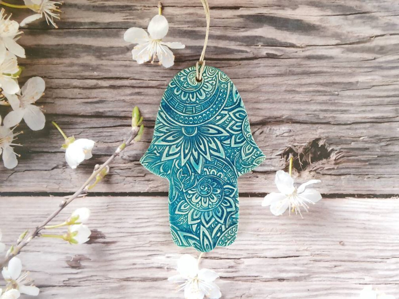 Handmade Turquoise Hamsa Ceramic Hamsa Decoration Israeli - Etsy