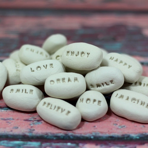 Message Stones Inspirational Stones Ceramic Custom Stone - Etsy